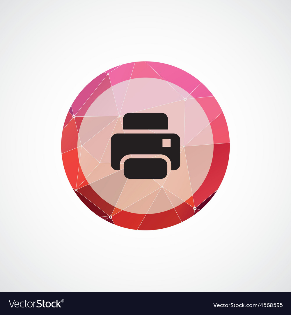 Printer circle pink triangle background icon Vector Image