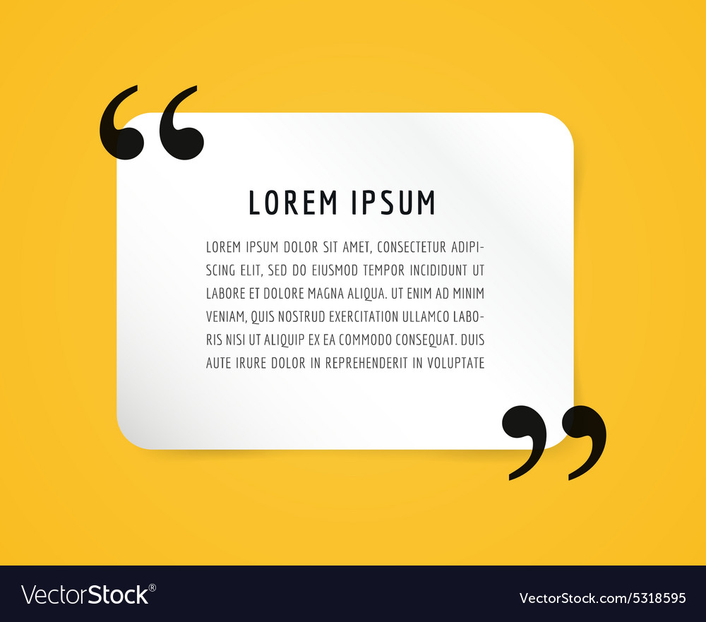 Quote text bubble commas note message Royalty Free Vector