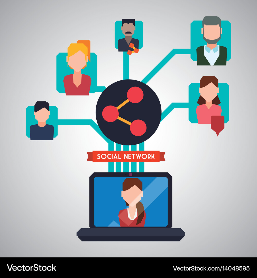 Social network design media icon isolated Vector Image