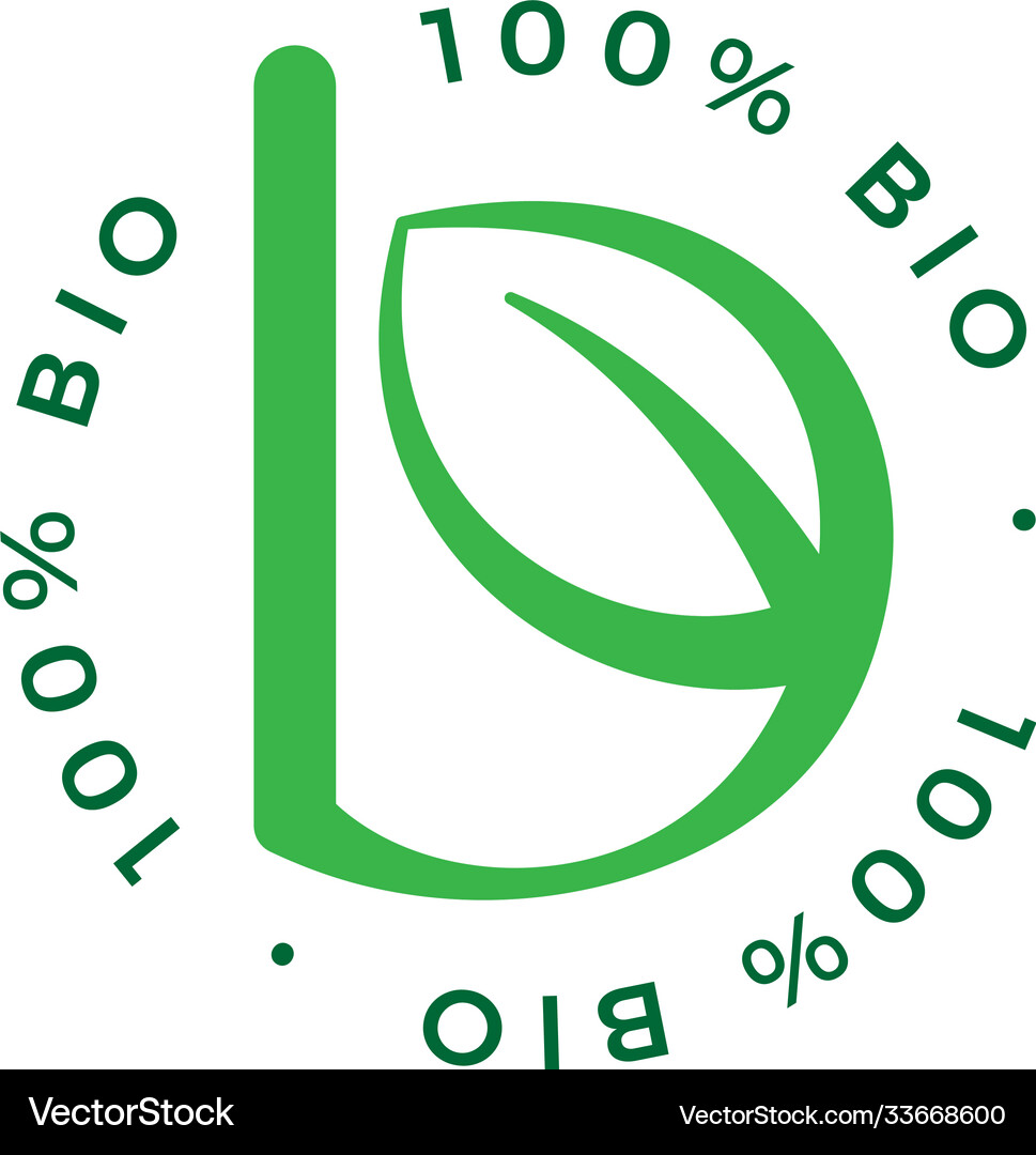 100 bio product icon logo Royalty Free Vector Image