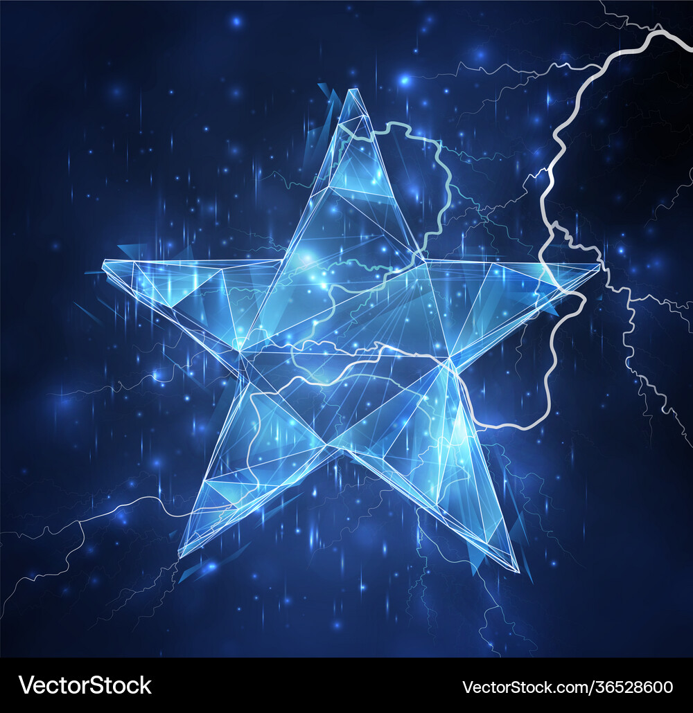 3d object on a background blue sky lightning Vector Image