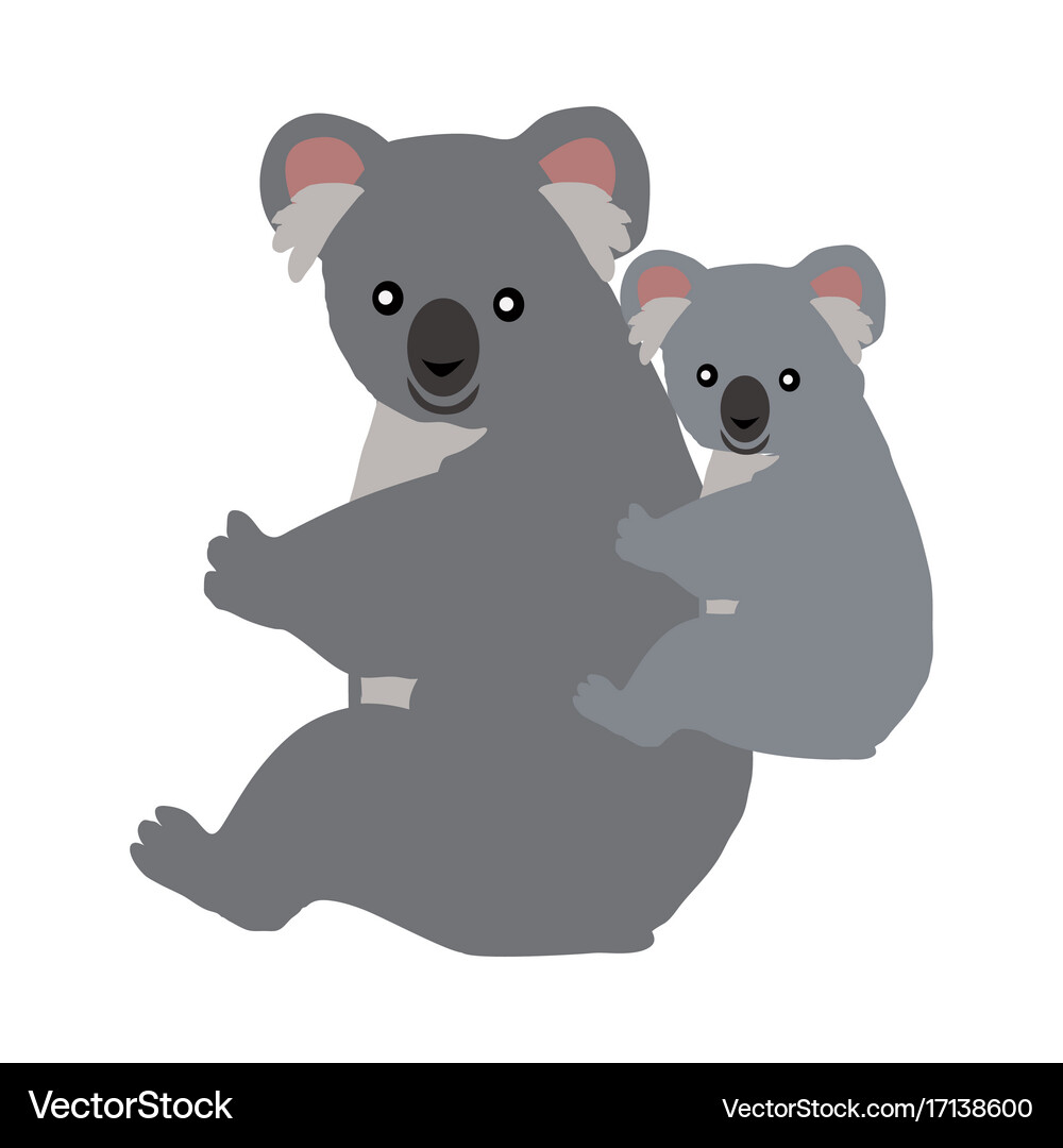 Cartoon koala with baby Royalty Free Vector Image