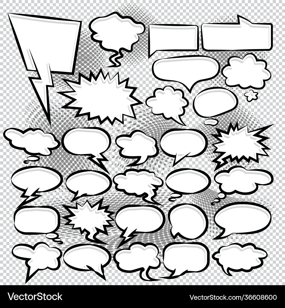 Comic bubble speech balloons speech cartoon Vector Image