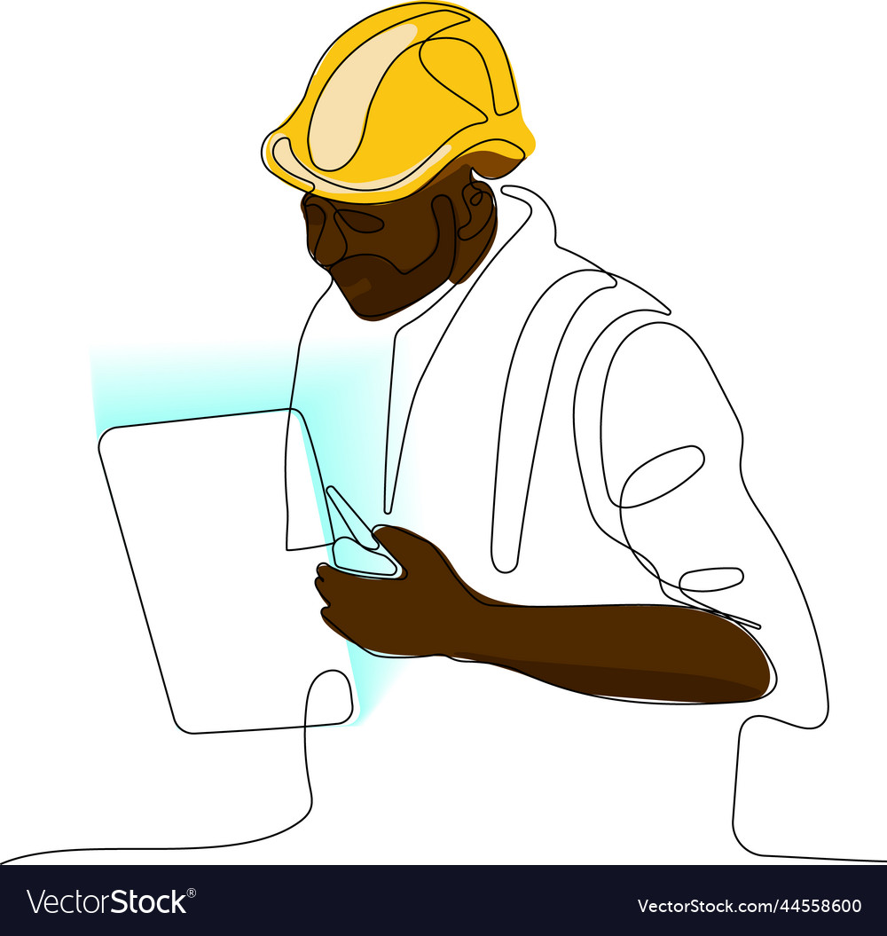 Construction manager and engineer working Vector Image