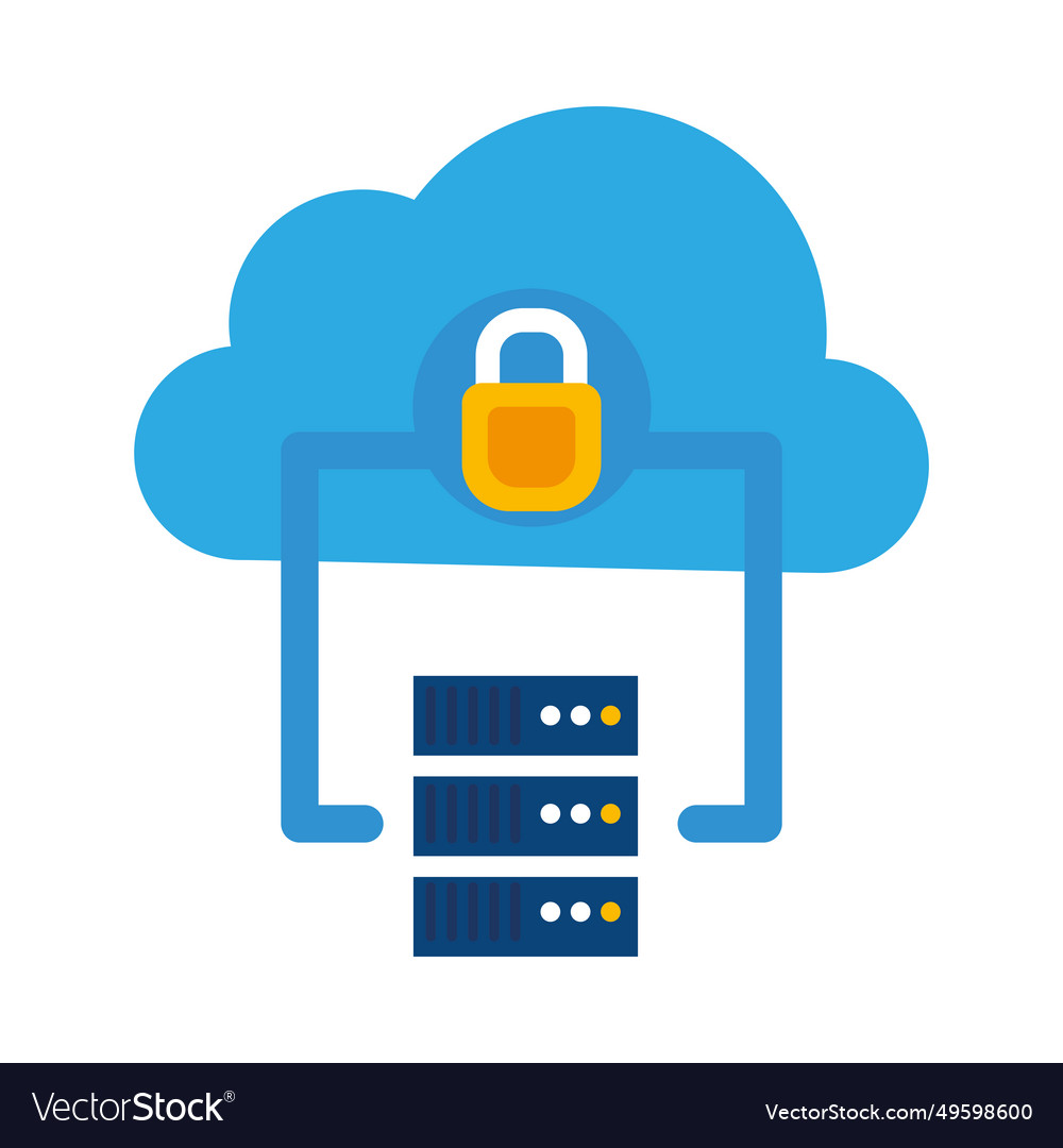 Data security with cloud server Royalty Free Vector Image