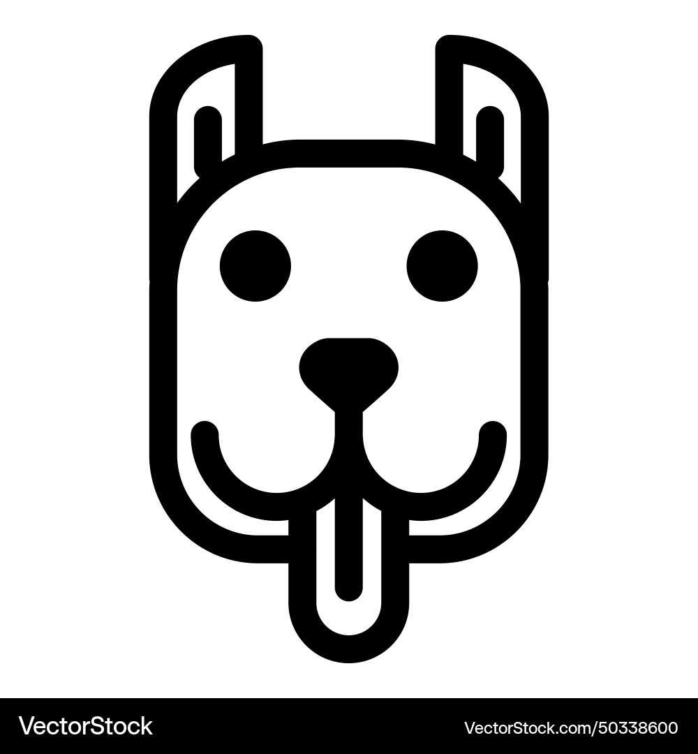 Dog face flat icon isolated on white background Vector Image