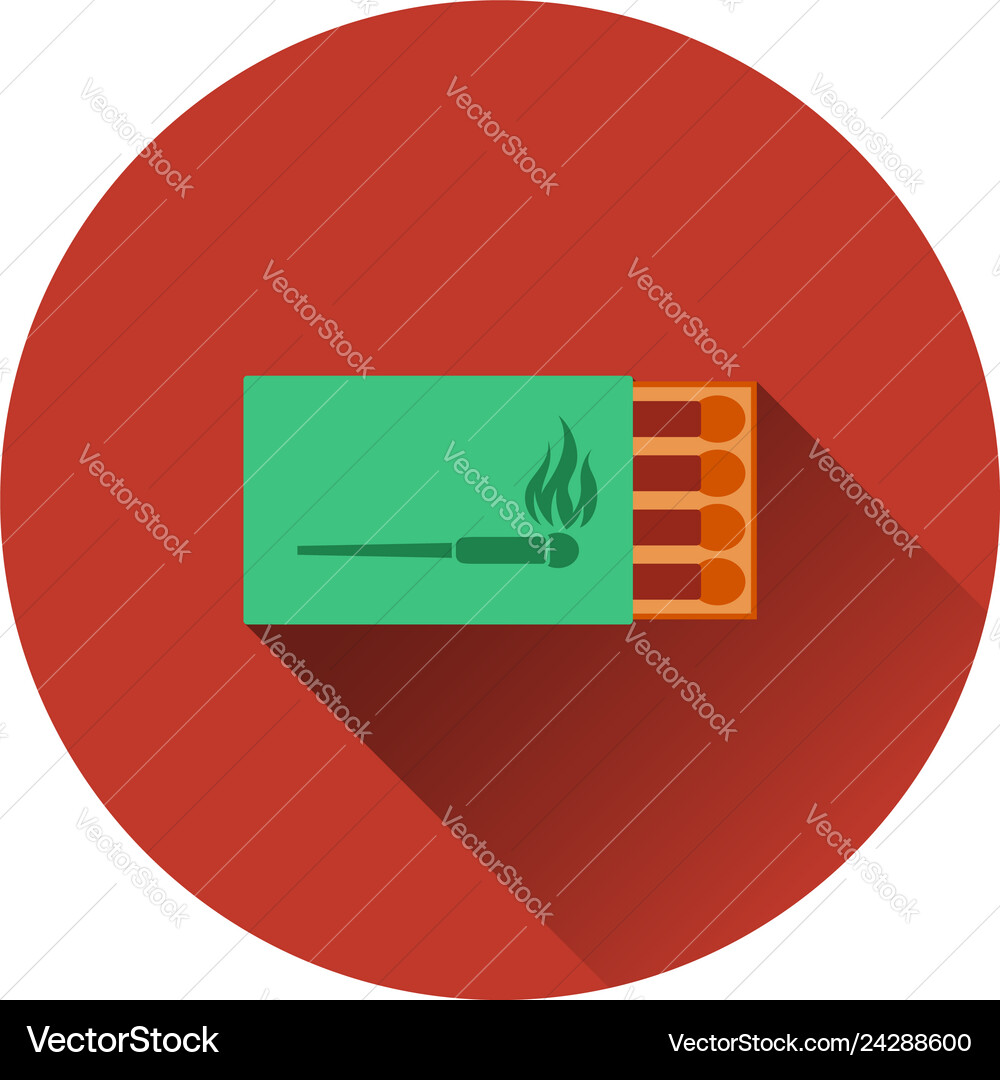 Flat design icon of match box Royalty Free Vector Image