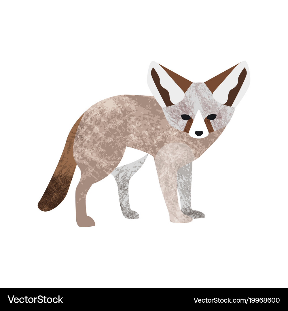 Flat style of desert fennec Royalty Free Vector Image