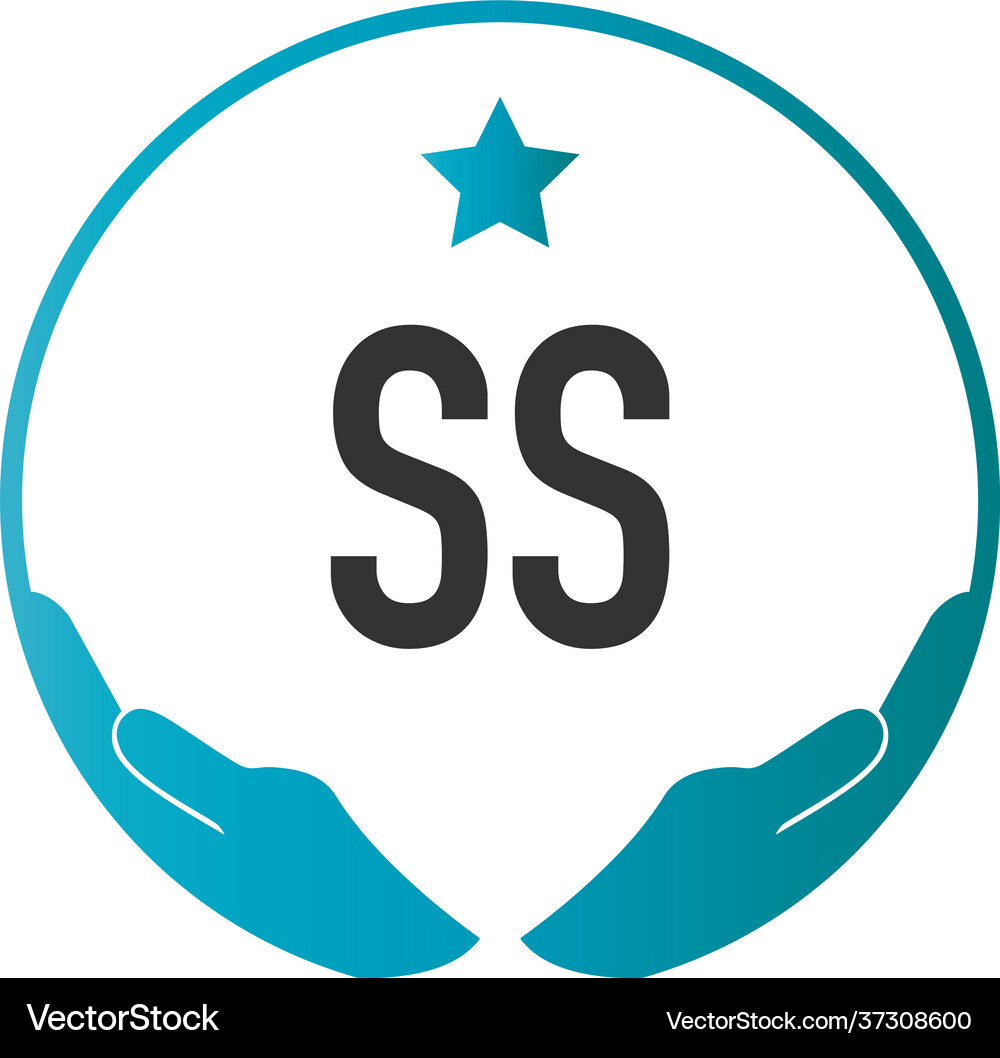 Initial letter ss hand care logo design template Vector Image