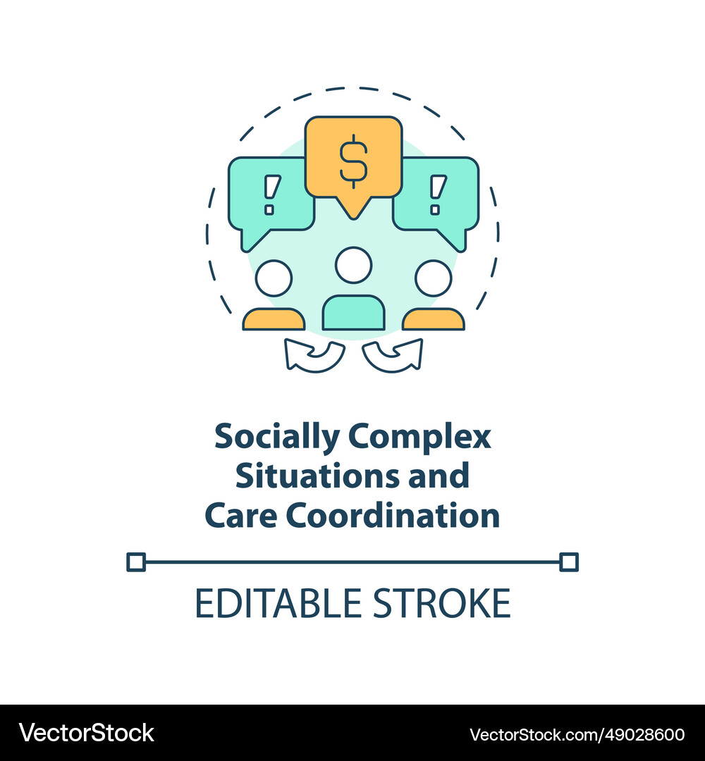 Line icon socially complex situations and care Vector Image