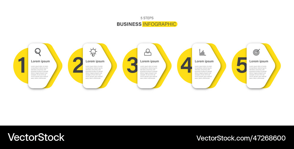 Modern infographic design for business 5 step Vector Image