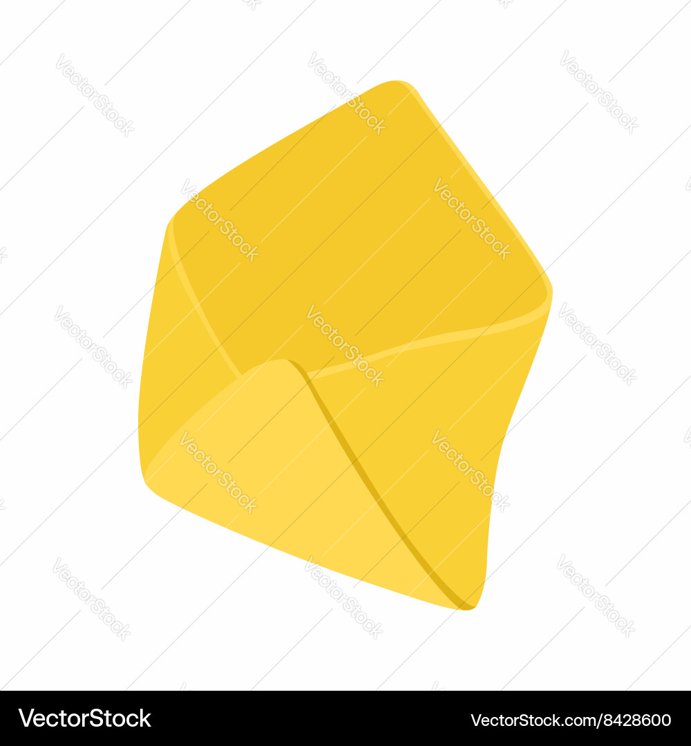 Open yellow envelope icon in cartoon style Vector Image