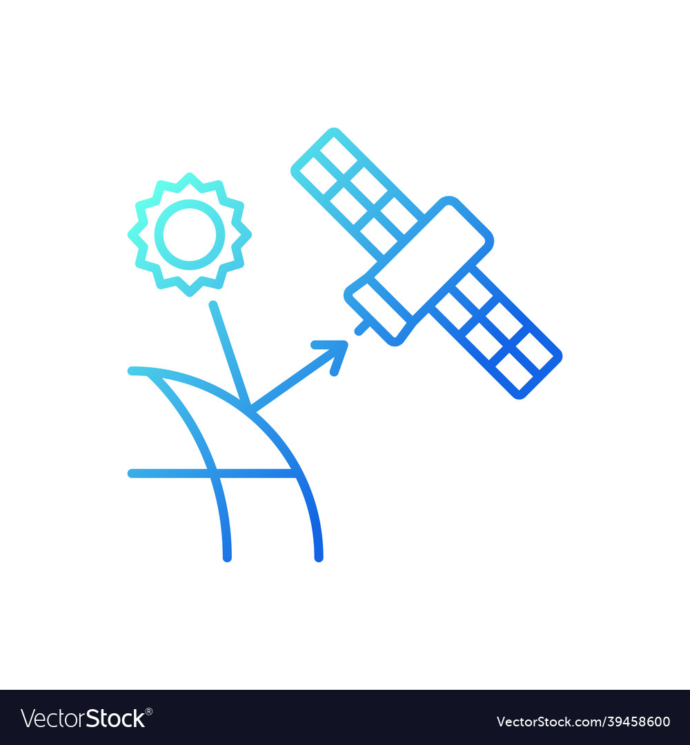 Remote sensing satellite gradient linear icon Vector Image Remote sensing satellite gradient linear icon Vector Image