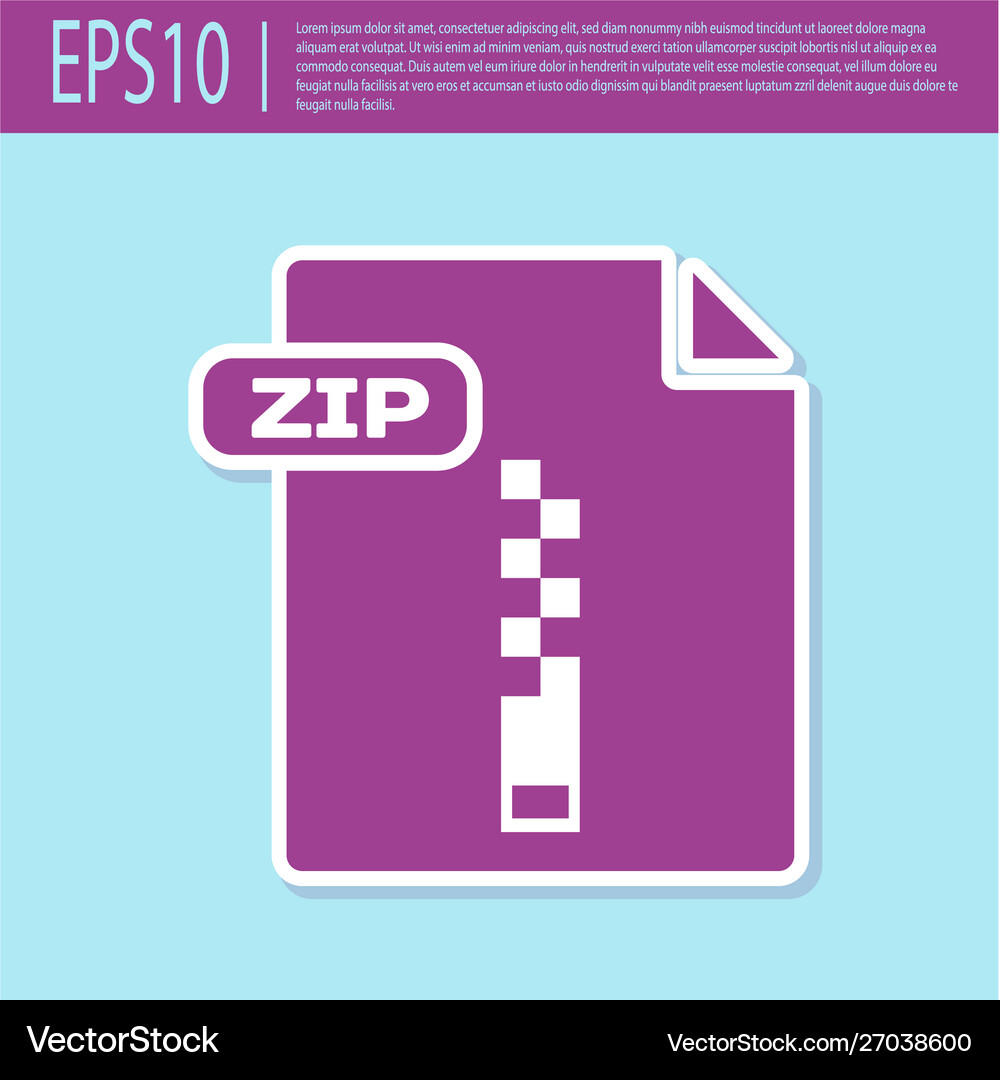 Retro purple zip file document download zip Vector Image