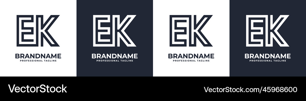 Simple ek monogram logo suitable for any business Vector Image