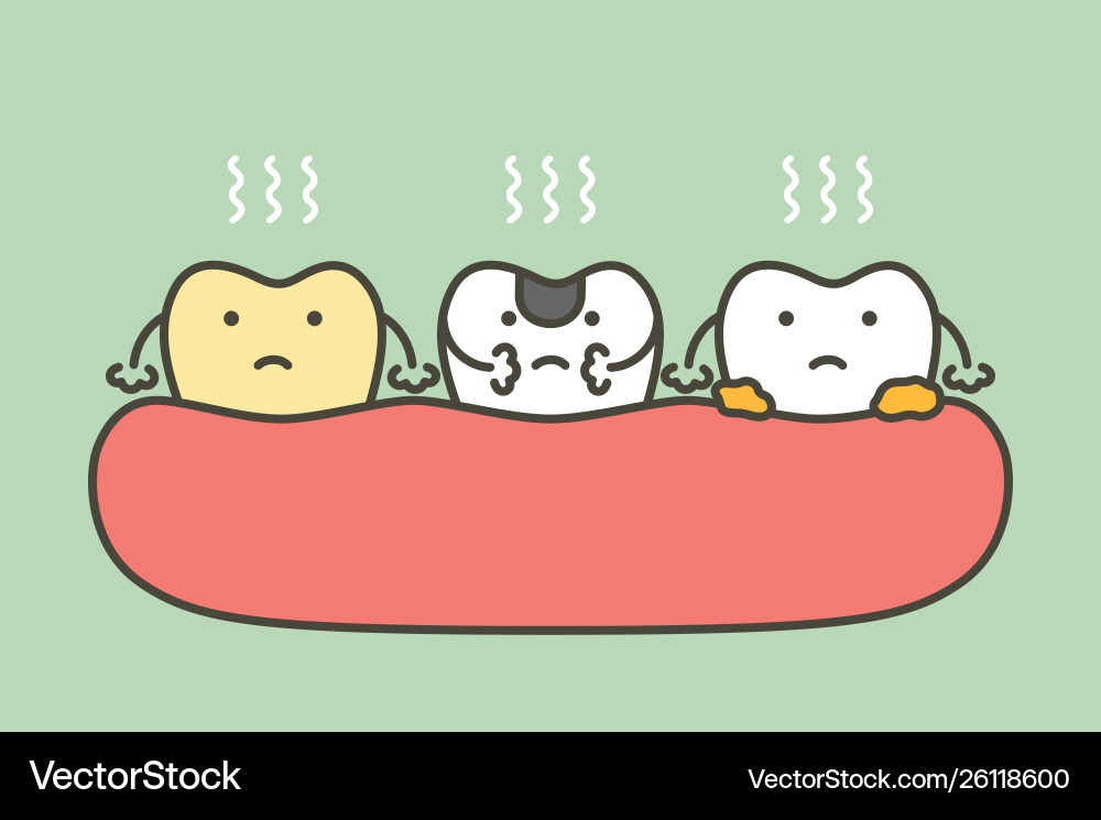 Tooth is halitosis or bad breath Royalty Free Vector Image