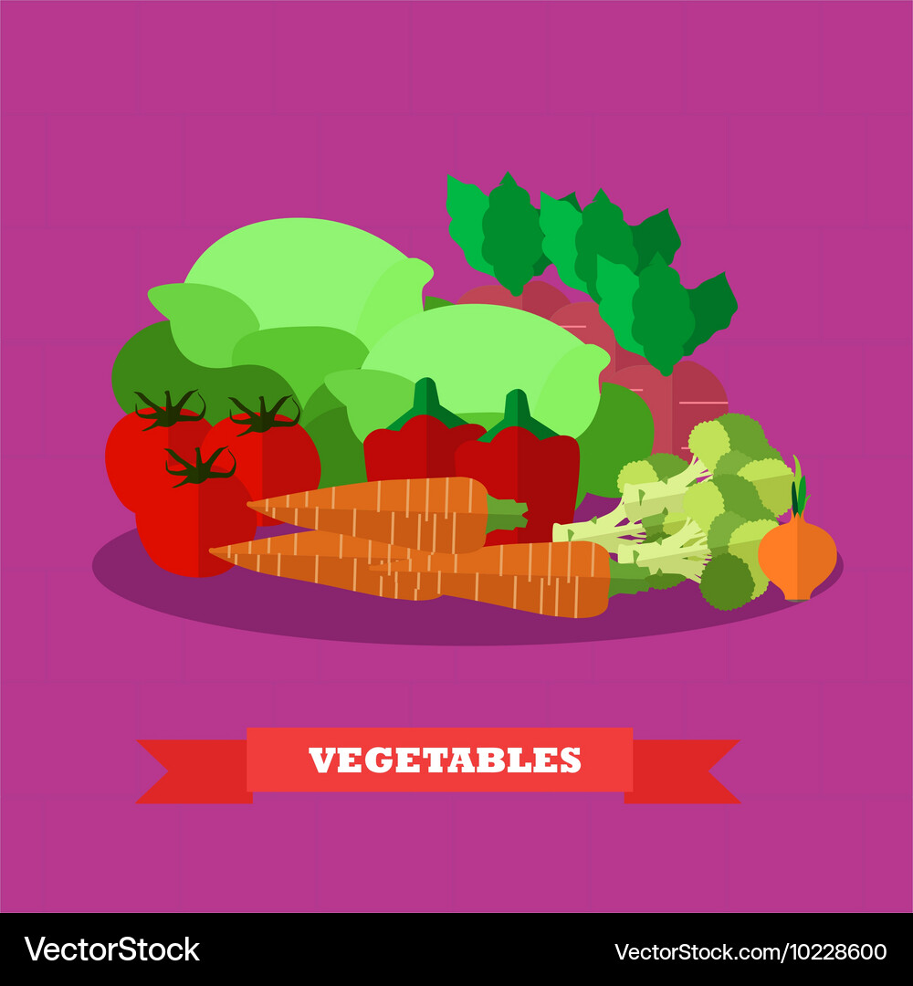 Vegetable food products Royalty Free Vector Image