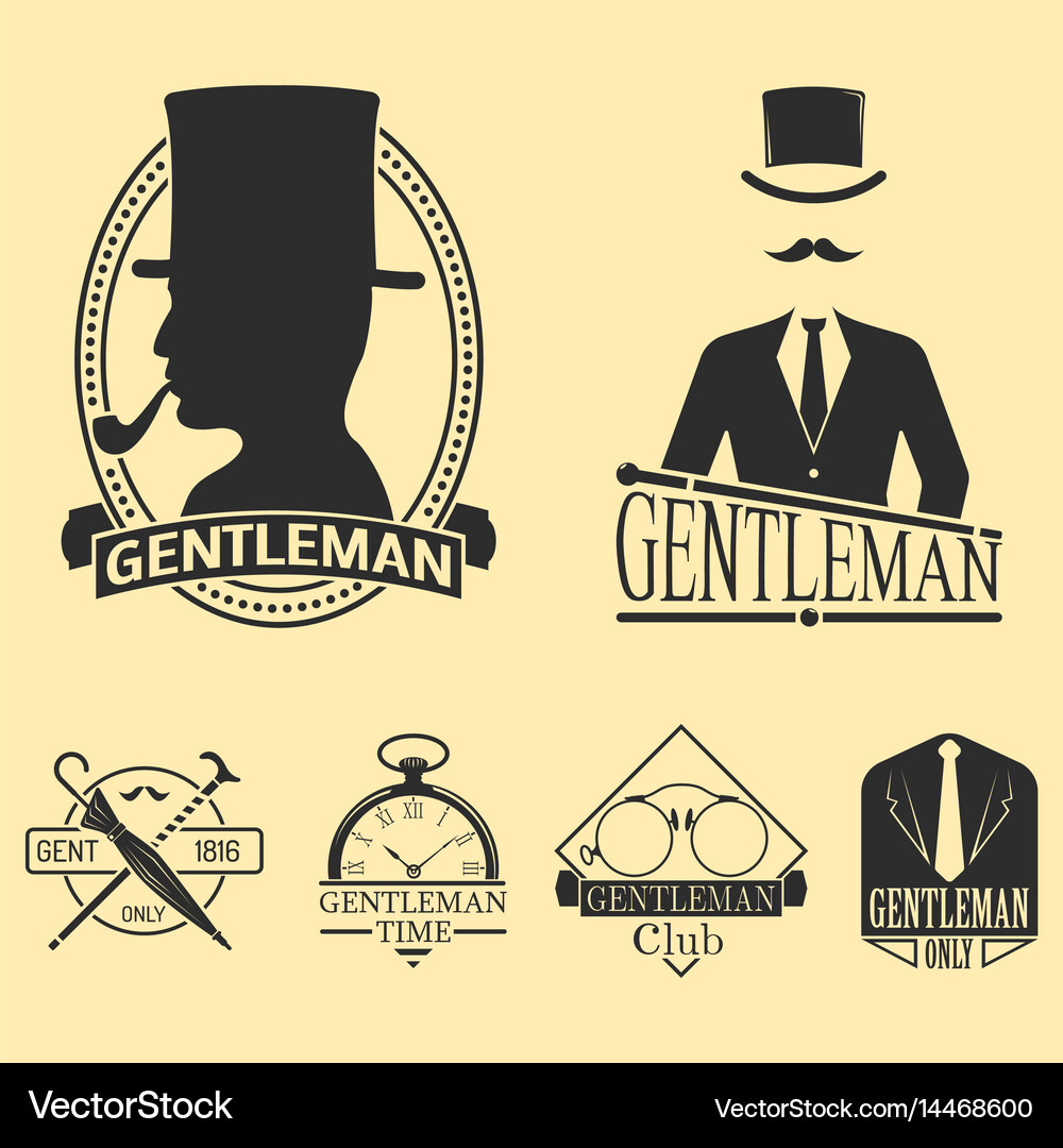 Vintage style design hipster gentleman Royalty Free Vector