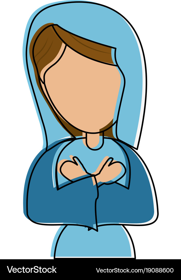 Virgin mary cartoon Royalty Free Vector Image - VectorStock