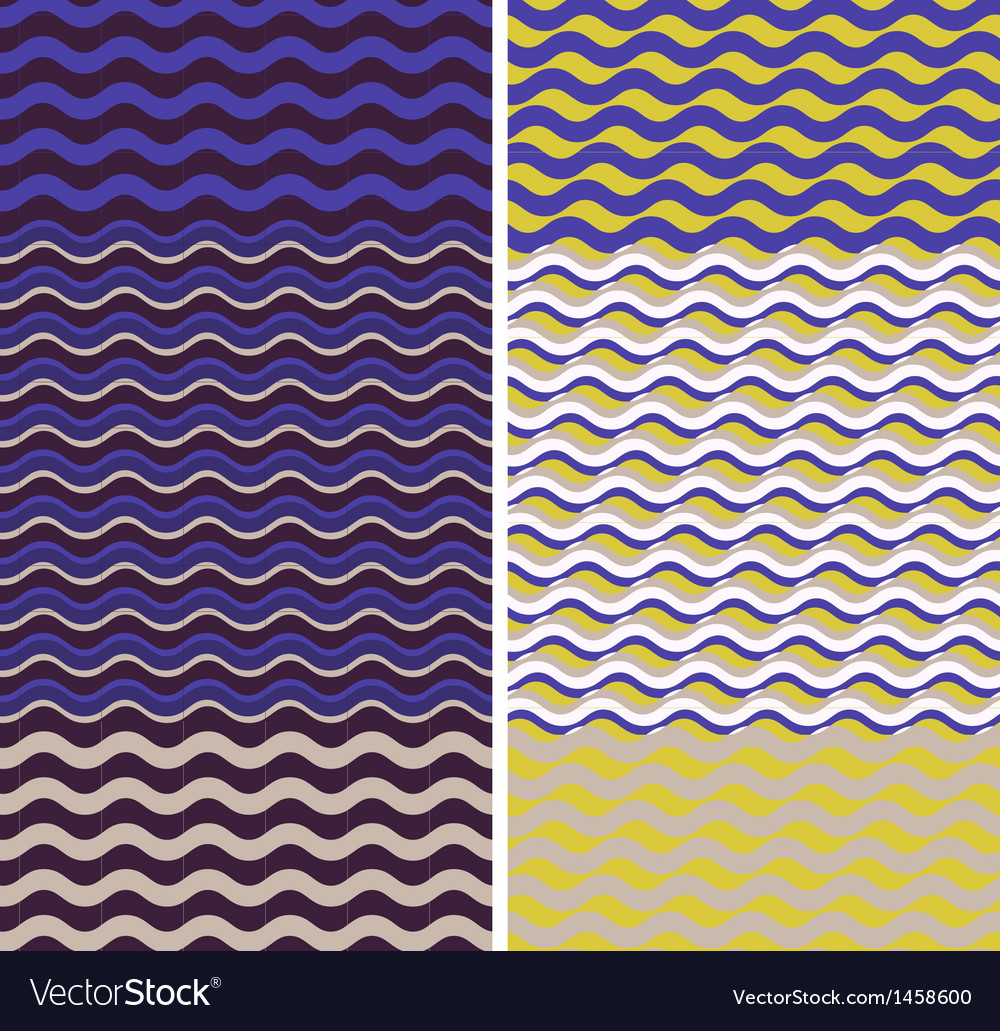 Waves - geometric seamless patterns Royalty Free Vector
