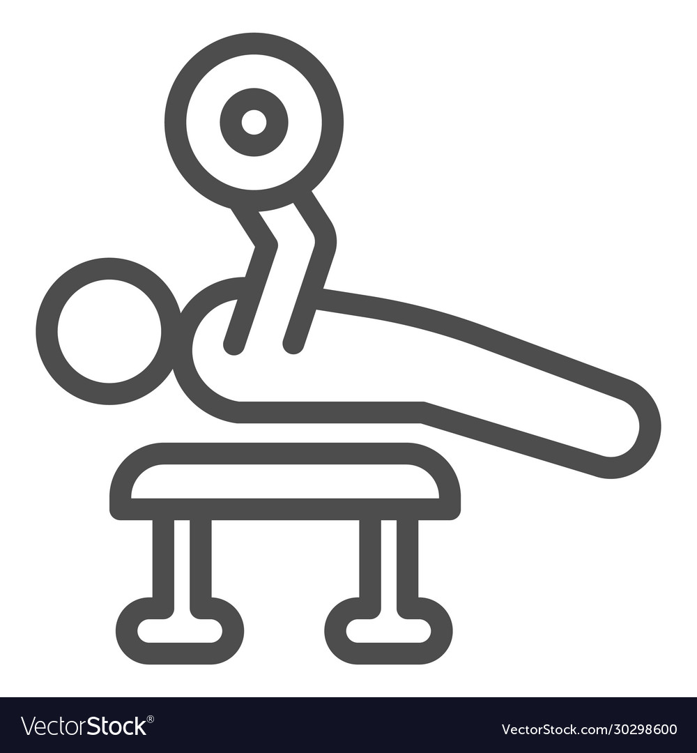 Weightlifting exercise line and solid icon Vector Image