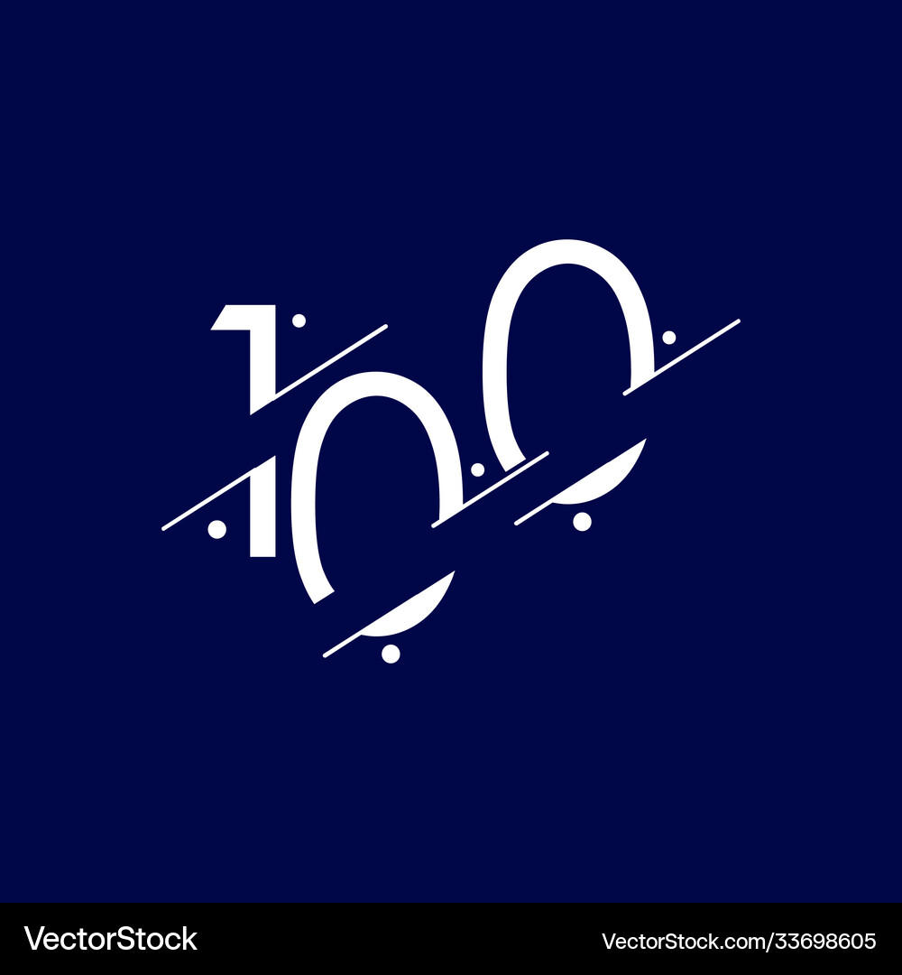 100 years anniversary celebration elegant number Vector Image