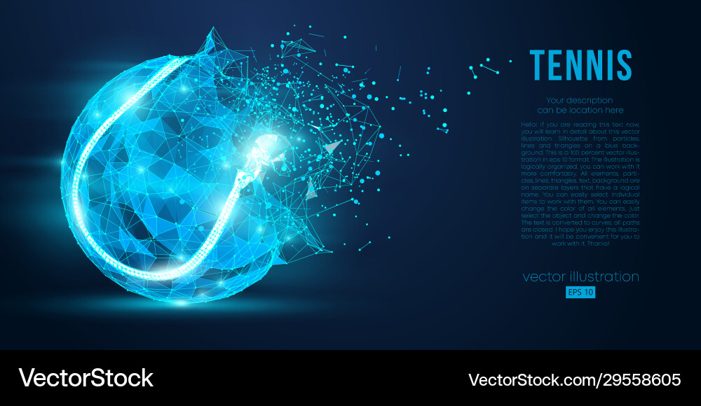 Abstract silhouette a tennis ball Royalty Free Vector Image