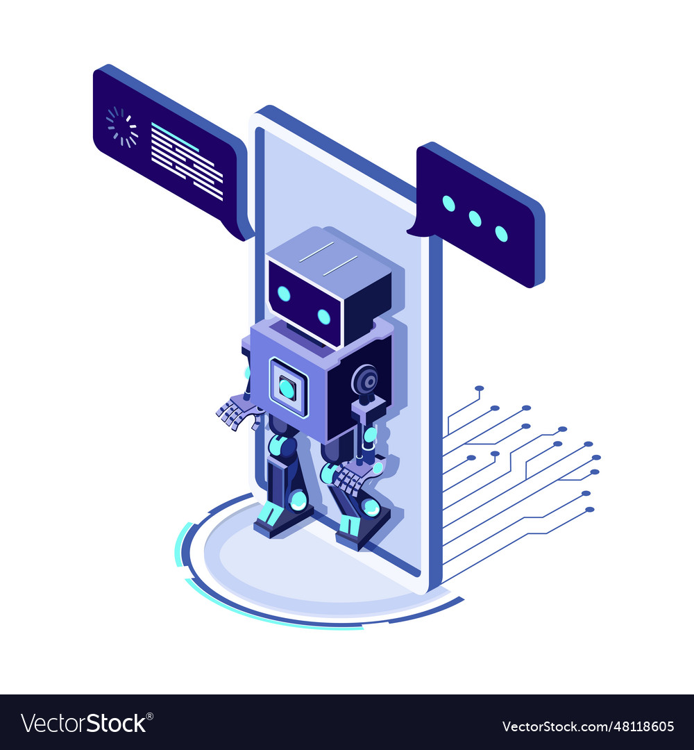Artificial intelligence processing data Royalty Free Vector