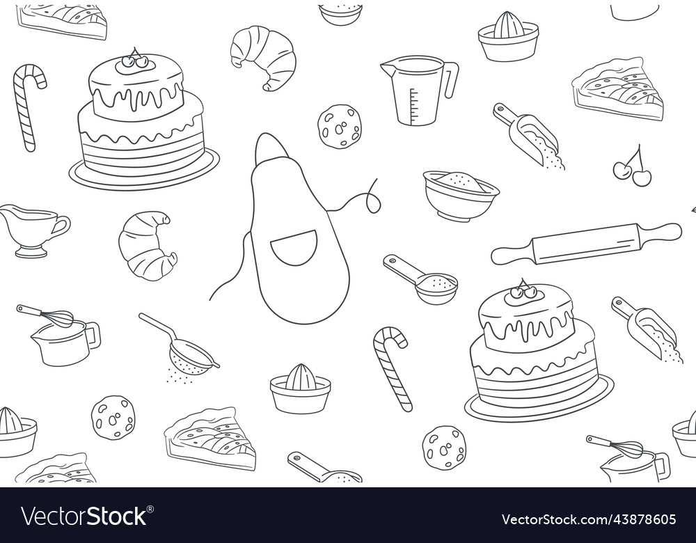 Baking seamless pattern Royalty Free Vector Image