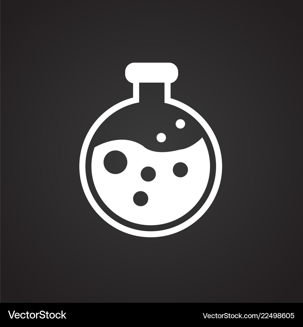 Chemical flask on black background Royalty Free Vector Image