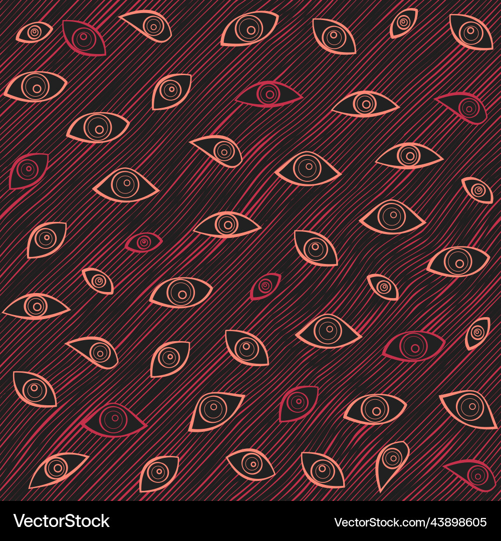 Crimson eyes with striped background seamless Vector Image