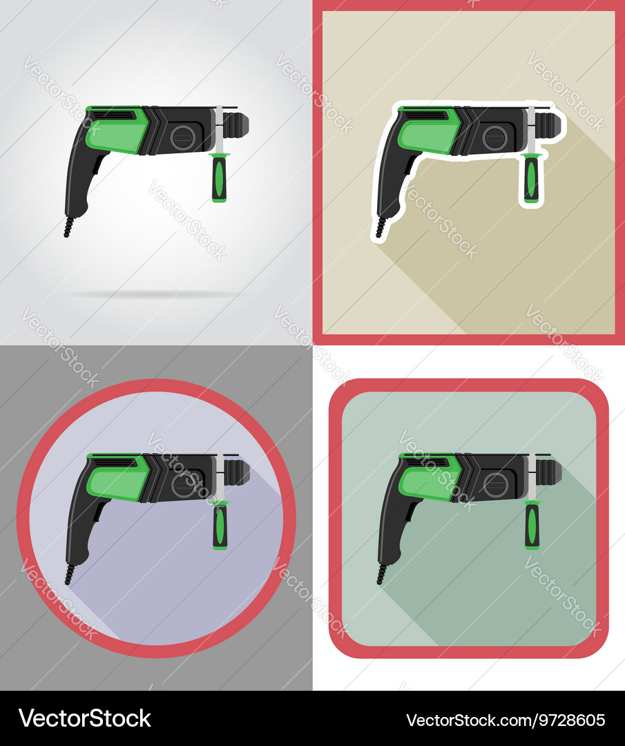 Electric repair tools flat icons 02 Royalty Free Vector