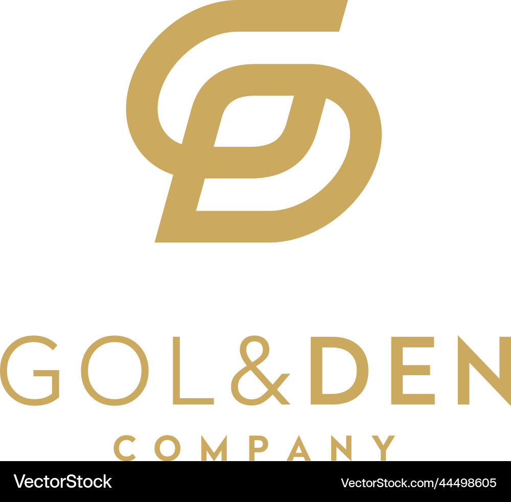 Golden initial g d dg gd monogram luxury logo Vector Image