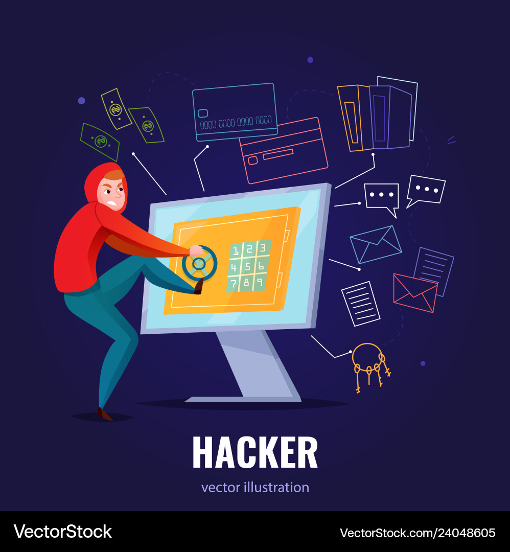 Hacker safe composition Royalty Free Vector Image