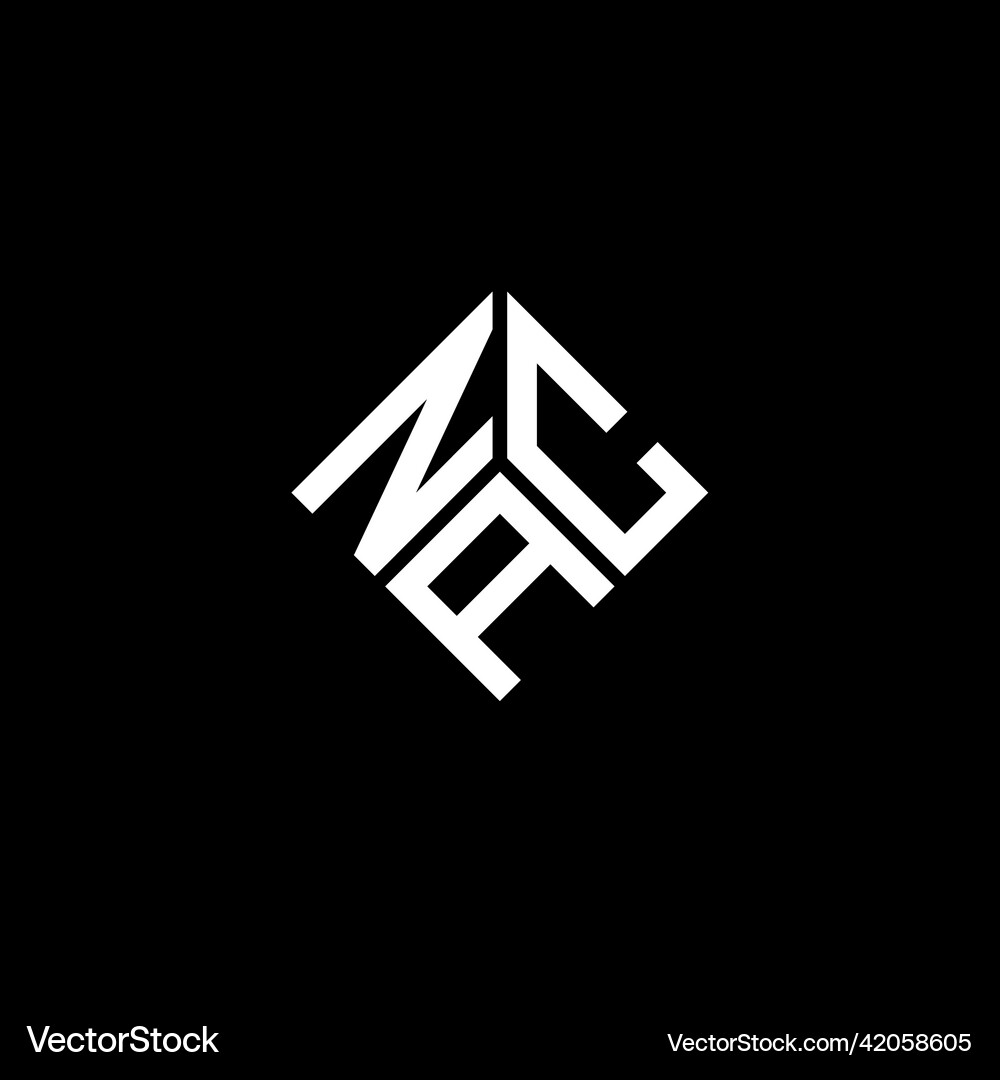 Nac letter logo design on black background Vector Image