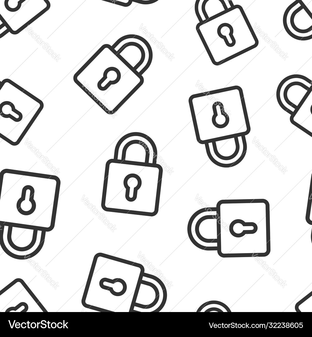 Padlock icon in flat style lock on white isolated Vector Image