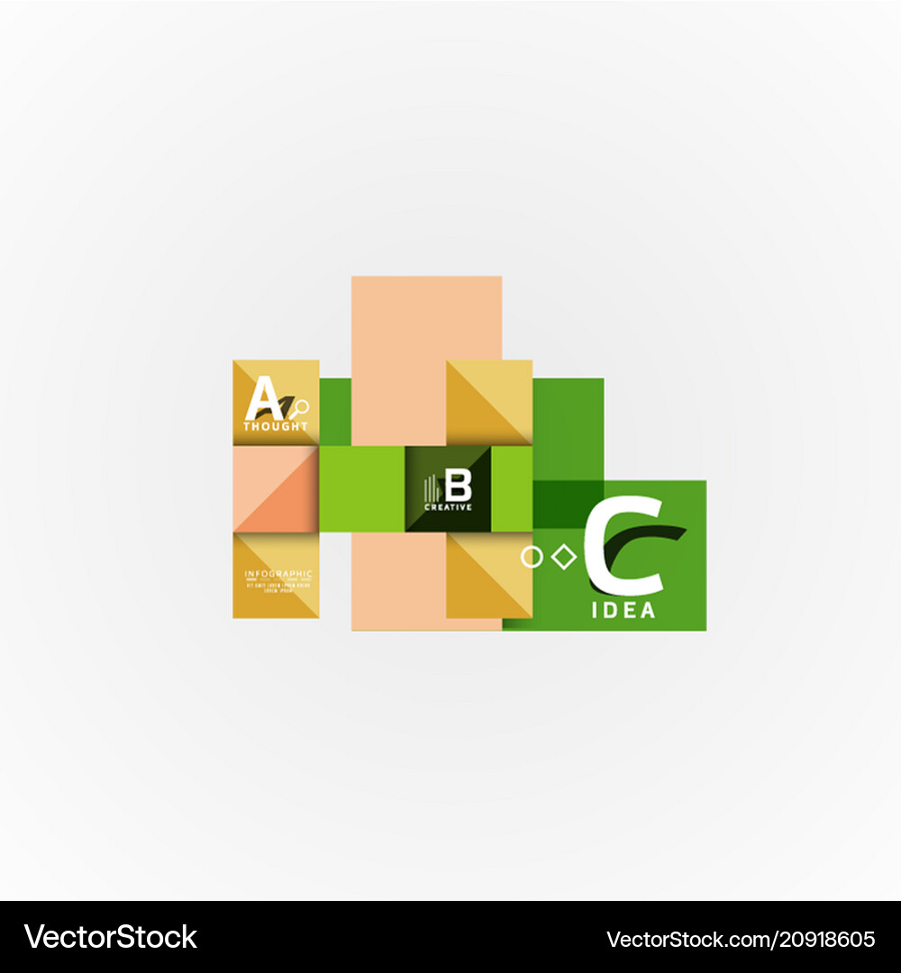 Paper infographic banner template with a b c Vector Image