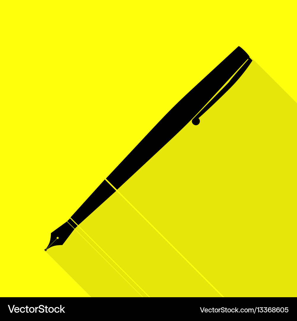 Pen sign black icon with flat style Royalty Free Vector