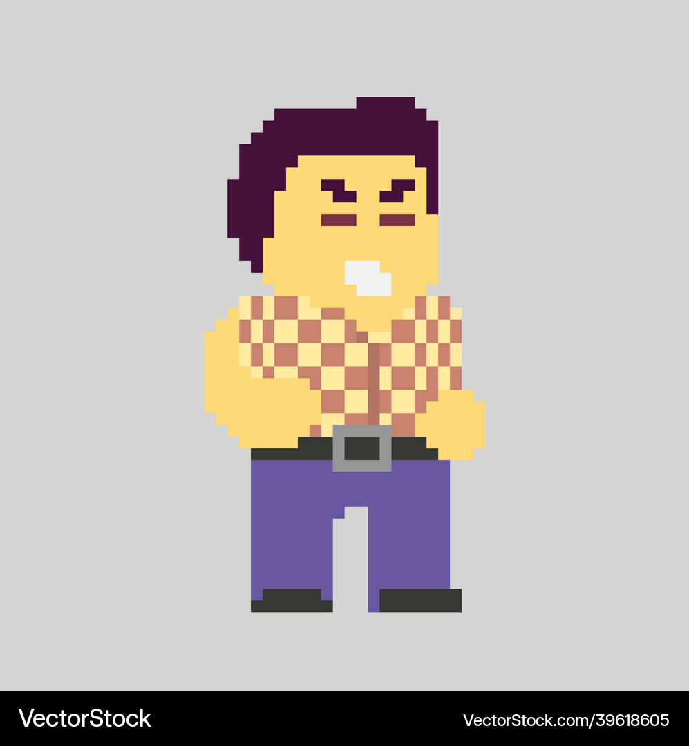 Pixel man character in art style Royalty Free Vector Image