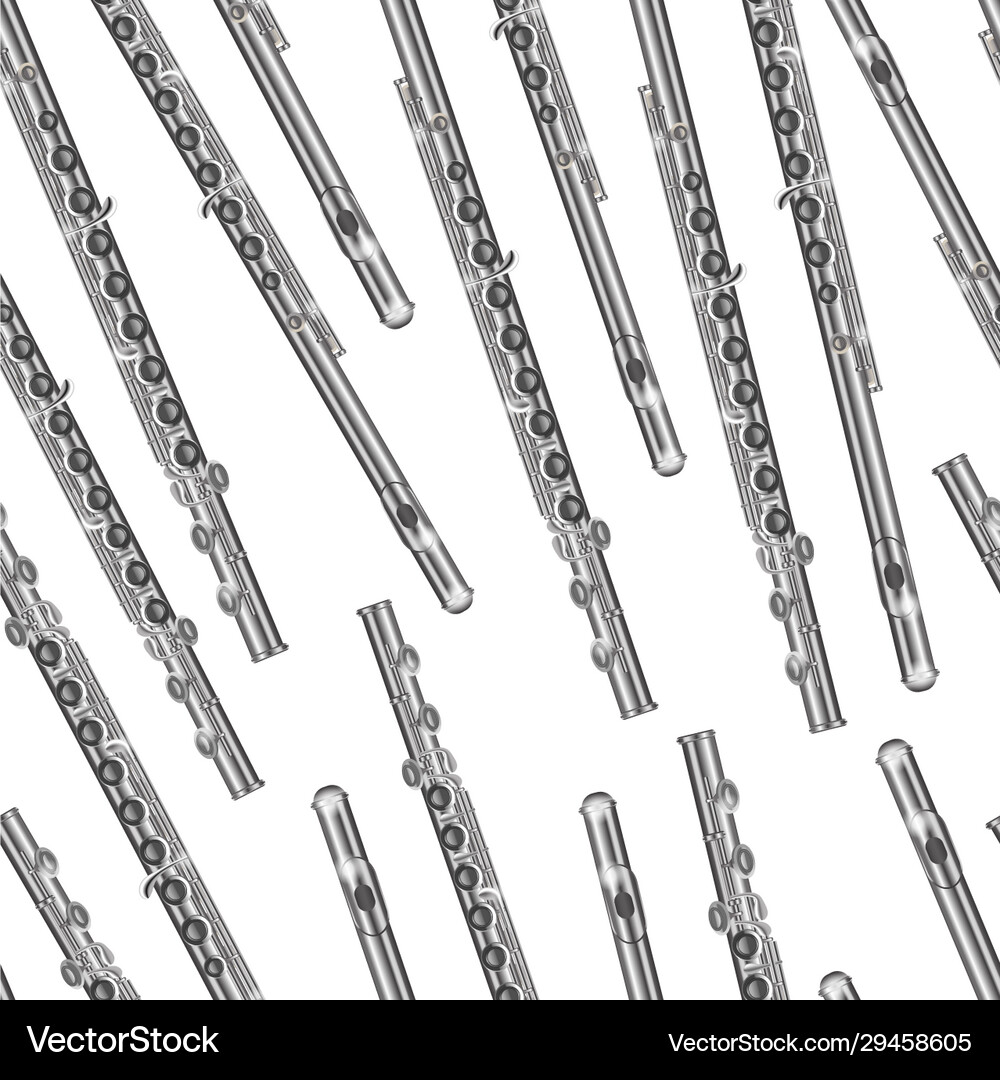 Realistic 3d detailed classical flute musical Vector Image