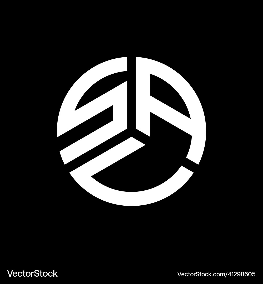 Sav letter logo design on black background Vector Image