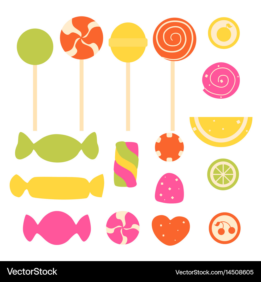 Set of sweet candy Royalty Free Vector Image - VectorStock
