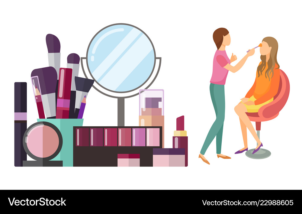 Visage makeup visagiste professional icon Vector Image