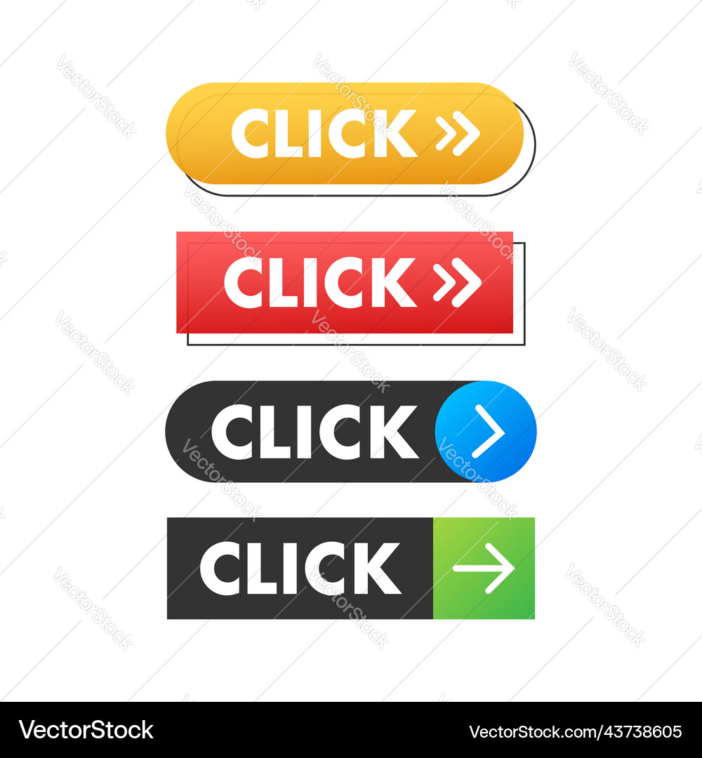 Yellow click on white background digital download Vector Image
