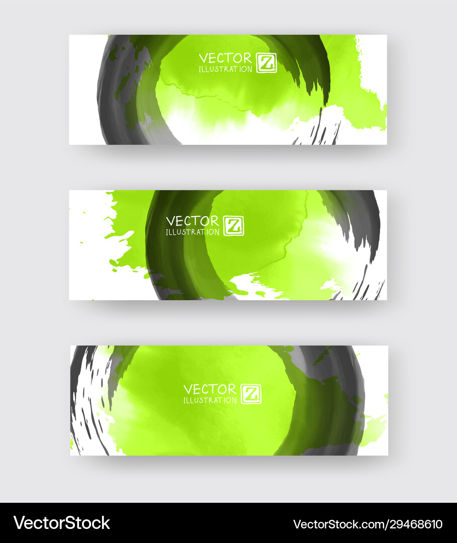Banners with abstract ink wash painting element Vector Image