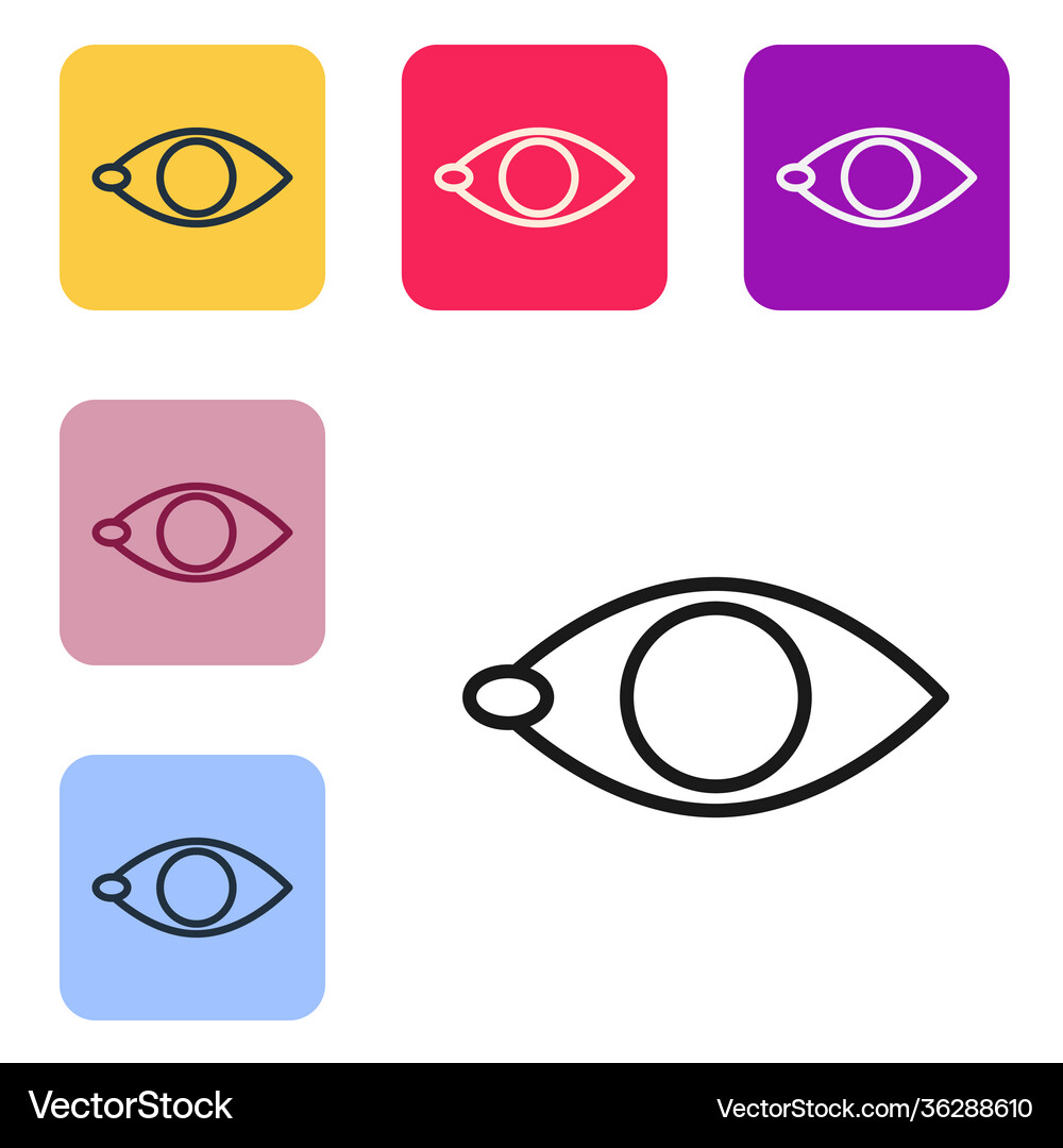 Black line blindness icon isolated on white Vector Image