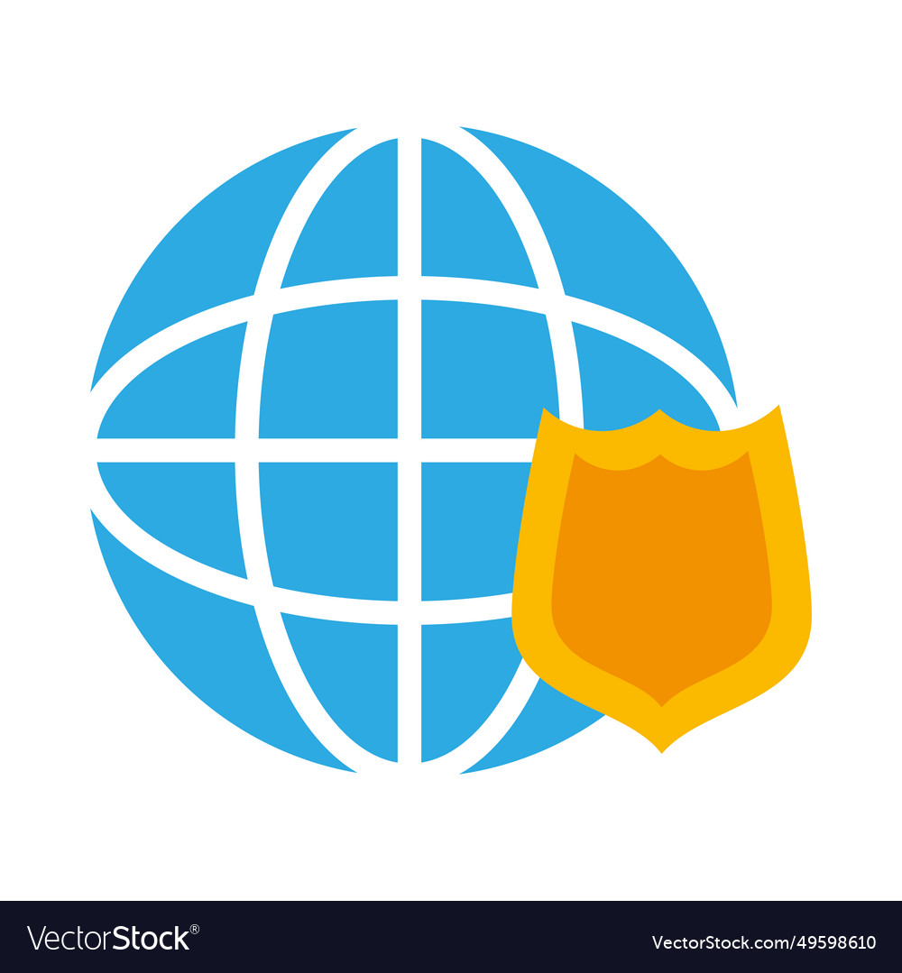 Data security with shield and Royalty Free Vector Image