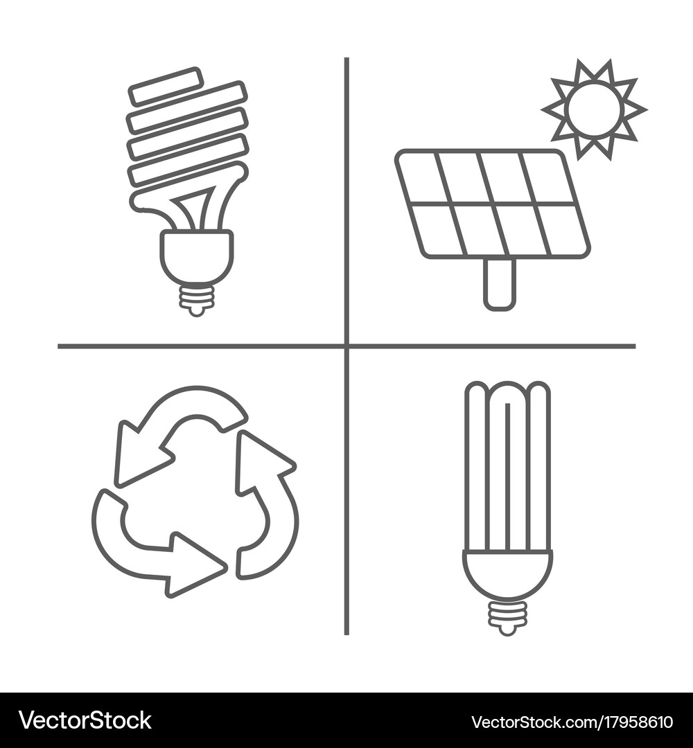 Eco icons set thin line ecological signs Vector Image