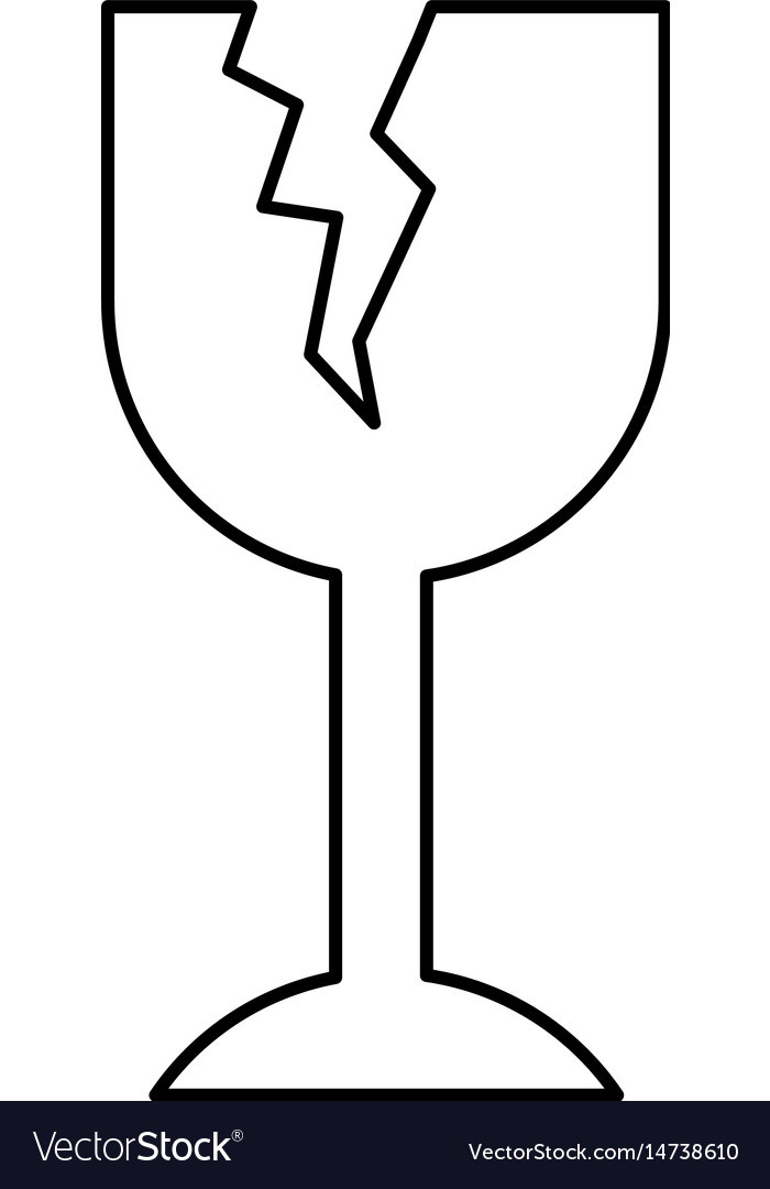 Fragile Packaging - Broken Glass Symbol Royalty Free Vector