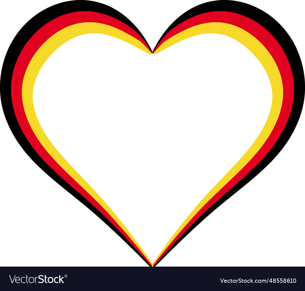 Heart shape flag germany i love outline Royalty Free Vector